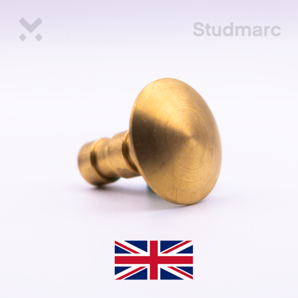 Plain Top Low Dome Brass Tactile Stud 25mm - Studmarc